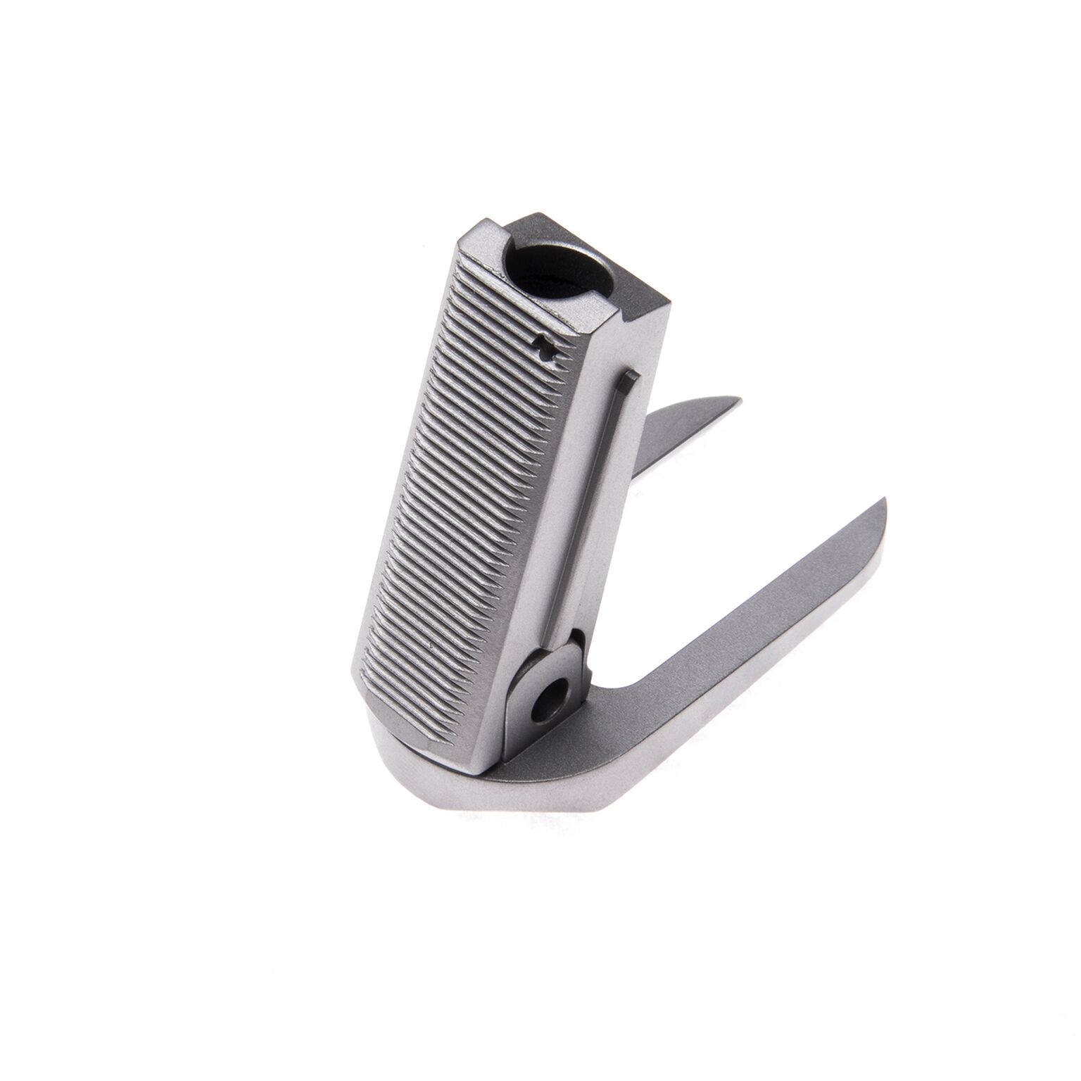1911 Mainspring Housing/T3 Magwell, Officer, Flat, Serrated, Stainless